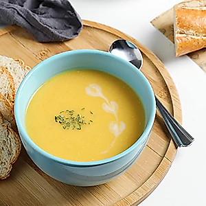 Vasa Casa Ultra-Deep 30 Ounces Soup Bowls, Large Cereal Bowls, Ceramic Serving Bowls Set for Kitchen, Rice, Pasta, Salad, Oatmeal and Noodle, Dishwasher & Microwave Safe, Set of 4, Turquoise