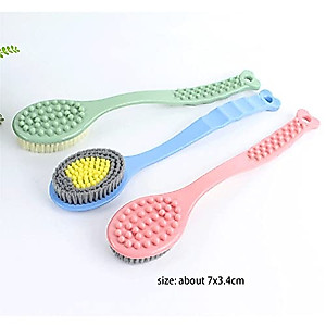 INGVY Dry Brushing Body Brush Body Massage Hanging Anti Skid Soft Skin Cleaning Practical Durable Shower Tool Bath Brush Back Scrubber with Long Handle (Size : Blue)