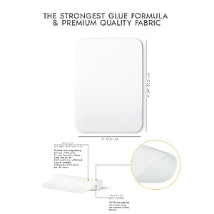 ZEFFFKA Premium Quality Fabric Iron-on Patches Inside & Outside Strongest Glue 100% Cotton White Repair Decorating Kit 12 Pieces Size 3" by 4-1/4" (7.5 cm x 10.5 cm)