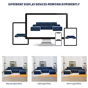 Minimalist Style Modular Sectional Sofa, Luxury Chenille Fabric Cloud Couch with Movable Ottoman, Sleeper Sofa Bed for Living Room, No Assembly Require-Blue