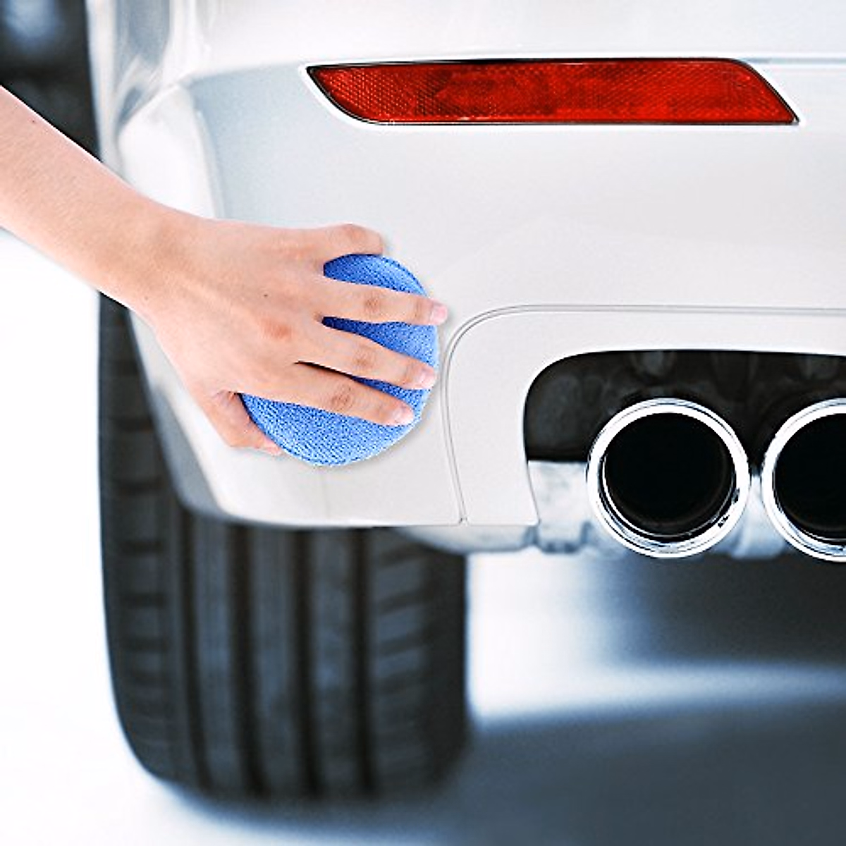 Wax Applicator Pads,Augshy 15 Pcs 4.72" Microfiber Applicator Pads Polishing Pad Buffing Pads (Blue)