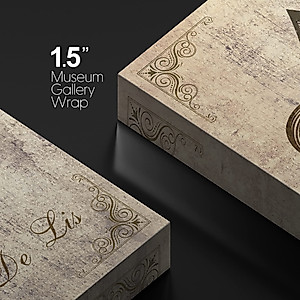 wall26 - Canvas Wall Art - Fleur De Lis Flower on Vintage Abstract Background - Gallery Wrap Modern Home Art | Ready to Hang - 16x24 inches