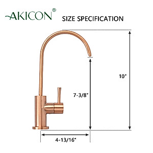 Copper Finish Kitchen Water Filter Faucet Fits Most Reverse Osmosis Units or Water Filtration System in Non-Air Gap