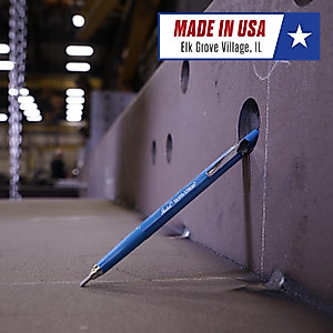 Markal 96107- Markal Silver-Streak Refillable Mechanical Holder With 6 Silver Highly Visible Reflective Lead Refills, Built-in Sharpener, 1 Click Advance -Ideal for Metal Layout & Fabrication Work