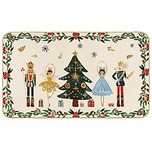 AnyDesign Nutcracker Doormat Watercolor Nutcracker Front Door Mat Non-Slip Merry Christmas Decorative Door Rugs Carpet Floor Mat for Xmas Winter Indoor Outdoor Home Office Decor, 17 x 29 in