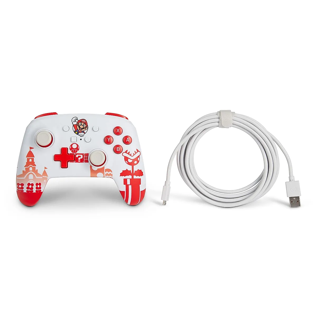 PowerA Enhanced Wired Controller for Nintendo Switch - Mario Red/White, Gamepad, game controller, wired controller, officially licensed (Nintendo Switch)