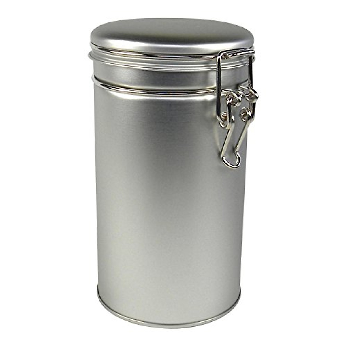 Thistle Moon 2 PC Metal Tea Coffee and Spice Tin Set – 12 Ounce Airtight Round Cannisters with Latch Lids – 6.5” x 3.6” Containers for Tea, Herbs, or Seasoning Storage