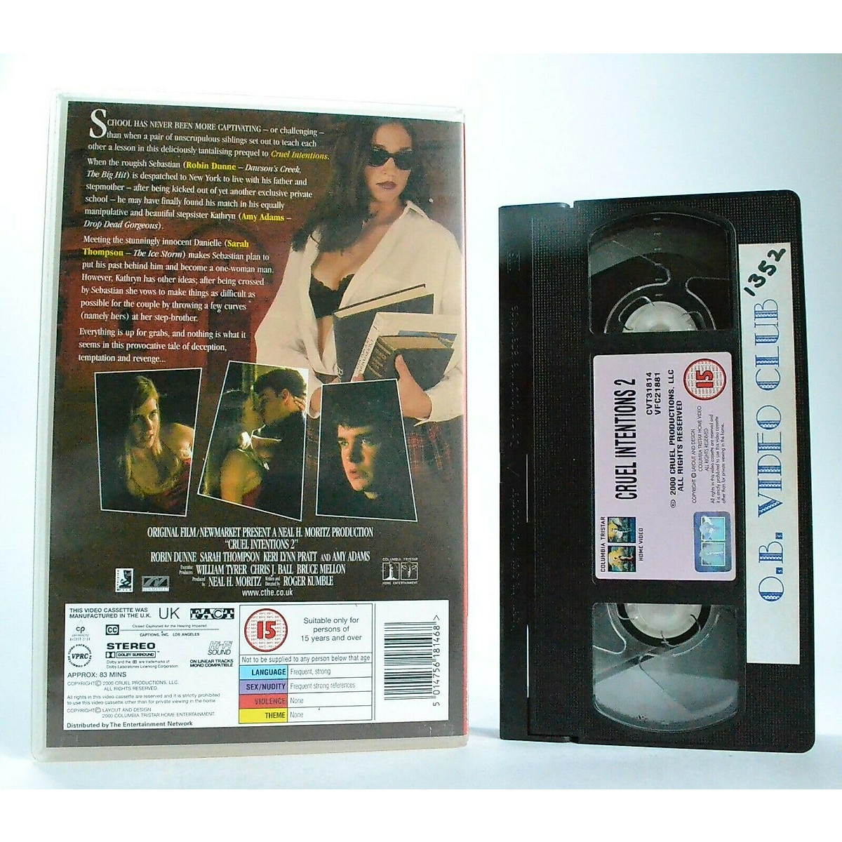 Cruel Intentions 2: Prequel To 1999 Movie - Comedy Drama - Amy Adams - Pal VHS