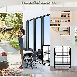 Dkeli Folding Bed Camping Cot Bed Guest Bed Metal Frame with Mattress Heavy Duty 330Lbs Weight Capacity Portable Foldable Twin Size Rollaway Bed on Wheels for Adults, Kids (White)