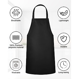 36 Pack Bulk Plain Aprons for Man Woman Adult Unisex Apron Machine Washable Adjustable Bib Aprons(Black)