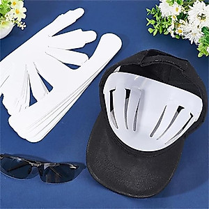 HEAVYSEVEN 10 Pcs Baseball Caps Inserts Shapers Plastic White Hat Inner Support Baseball Bump Cap Holder Flexible & Long Lasting Hat Shaper Universal Cap Inner Liner for Home Store Display Stand