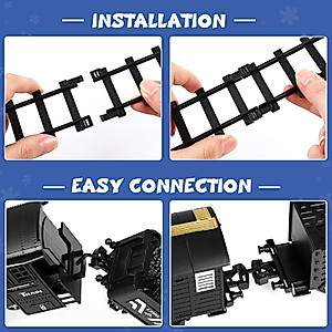 TOYANDONA Electric Train Set, Steam Locomotive Engine Toy Train Set Battery Powered Electric Railway Train Set with Lights and Sounds for Kids