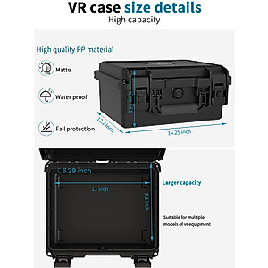 VR Headset Carrying Case for Oculus Quest 2 Fits All Elite Strap, Hard Case Protect Oculus Quest Accessories, Storage Bag Suitable for Home Storage and Travel
