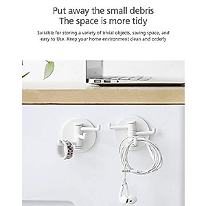 (4 pcs) Self-Adhesive Wall Hook,180 Degree Rotatable Strong Stick Hooks Seamless Scratch Mirror Organize and Decorate Your Dorm Bathroom Office