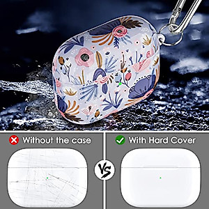 Airpods 3rd Generation Case, CAGOS Cute Airpod Gen 3 Case Floral Hard Protective Cover for Women Girls Compatible with Apple iPod 3rd Generation Charging Case (Light Blue)