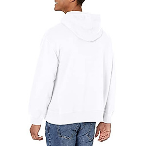 Calvin Klein Men's Relaxed Fit Archive Logo Fleece Full Zip Hoodie, Brilliant White, Large