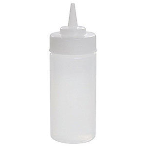 TABLECRAFT 8 Oz Clear Polyethylene Widemouth Squeeze Bottle - 2 1/4" Dia x 6 3/4" H