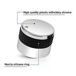 only fire Gas Grill Control Knobs, Chrome Plated Plastic Burner Knobs Replacement for BBQ Gas Grills with D Shaped Valve Stem, 2pcs