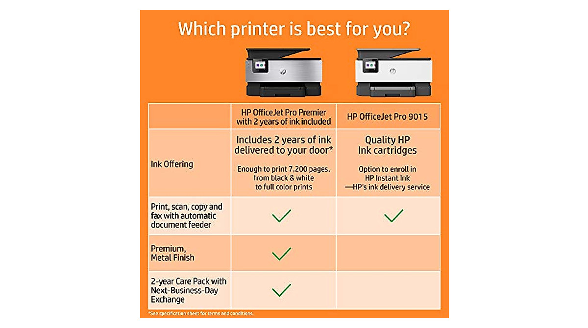 HP OfficeJet Pro Premier Wireless Printer with 2 Years Ink | Smart ...