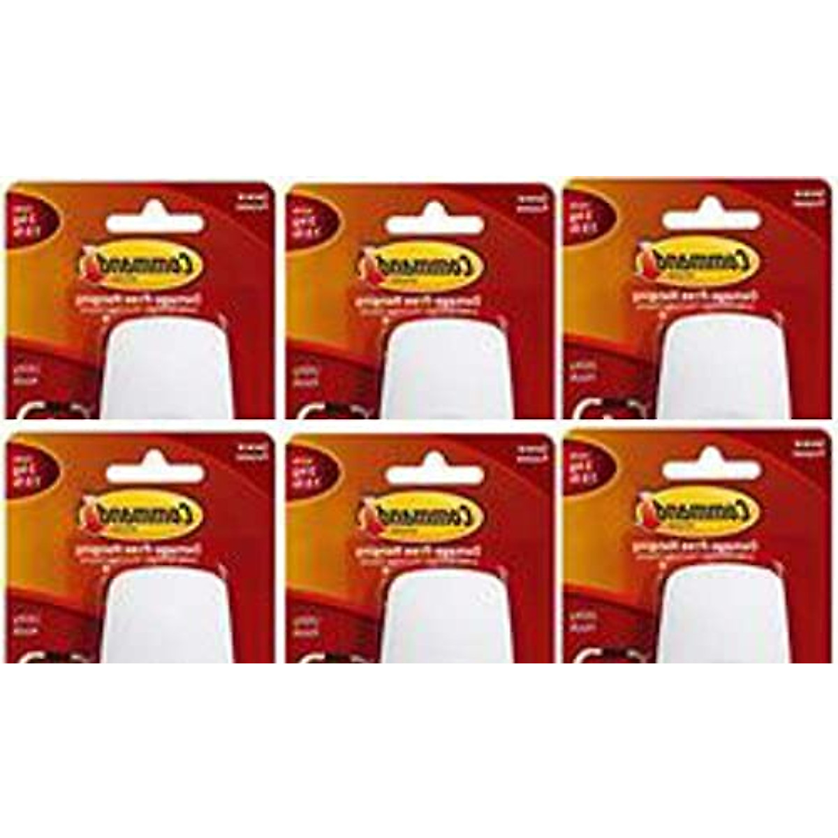 Command 17004-6_Value Jumbo Plastic Hook with Adhesive Strips, 6 Hooks, White