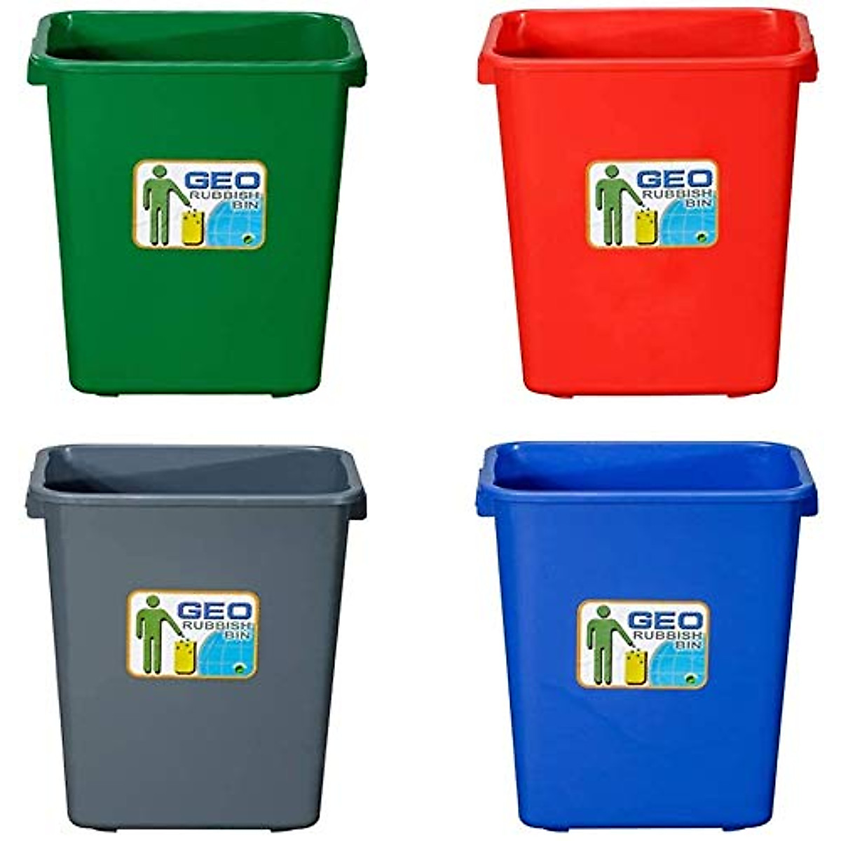 ZCM Trash Can Multifunctional Rubbish Bin Outdoor，Household Multifunction High Capacity Trash Can Plastic Trash Can No Cover Trash Can Garbage Bin 25L for Rubbish(Color:Red)