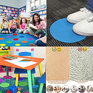 RIENER 60 Pieces Carpet Spots Markers Floor Dots Carpet Circles Carpet Markers for Classroom Decoration Elementary School Teacher Supplies, 6 Colors