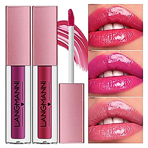LANGMANNI 12Pcs Lip gloss Collection Makeup Set, Shiny Smooth Soft Liquid Lip Glosses Lip Stain With Rich Varied Colors For Girls And Women Makeup