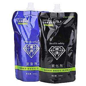 Hair Straightening Cream, 2pcs x 500ml Moisturist Hair Straightener Set Softener Professional Hair Care Cream for Salon and Home(#2)