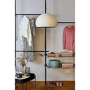 WENKO Adjustable Clothes Rack, Garment Rack System For Closet Organizer, Black Wardrobe Rack, Walk-in Closet, Clothes Organizer, 65-84.6 x 65-118.1 x 14.96 in, Black