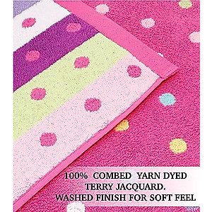 ORIGINAL KIDS Wash Cloth - Bath Time Sugar and Spice Set of 12 Washcloths - 100% Cotton Jacquard Super Soft Colorful Absorbent Quick Dry Easy Care Face Towel Face Cloth Gift - 12x12 - Pink Multicolor