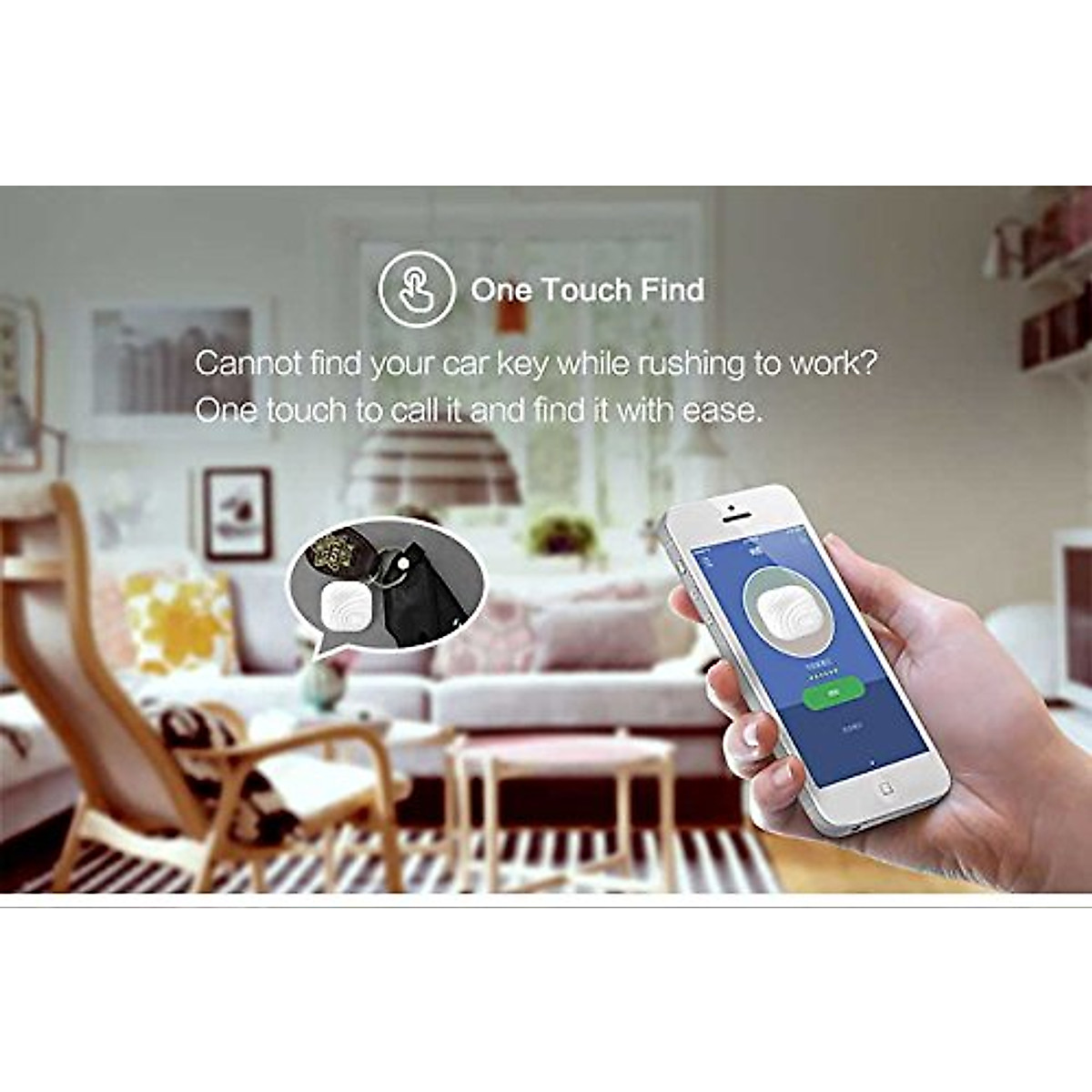 Nut find3 smart tracker, Key finder phone finder item finder, bi-directional alarming, one touch find, real time location and update on Nut app, 2-pack, White and Green