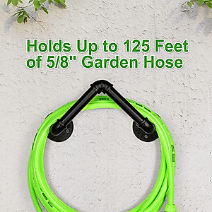 Wrought Iron Heavy-Duty Water Pipe Rack Wall-Mounted Cable Organizer Storage Shed Hose Reel Rack Easy to Use Easy to Install Hose Bracket