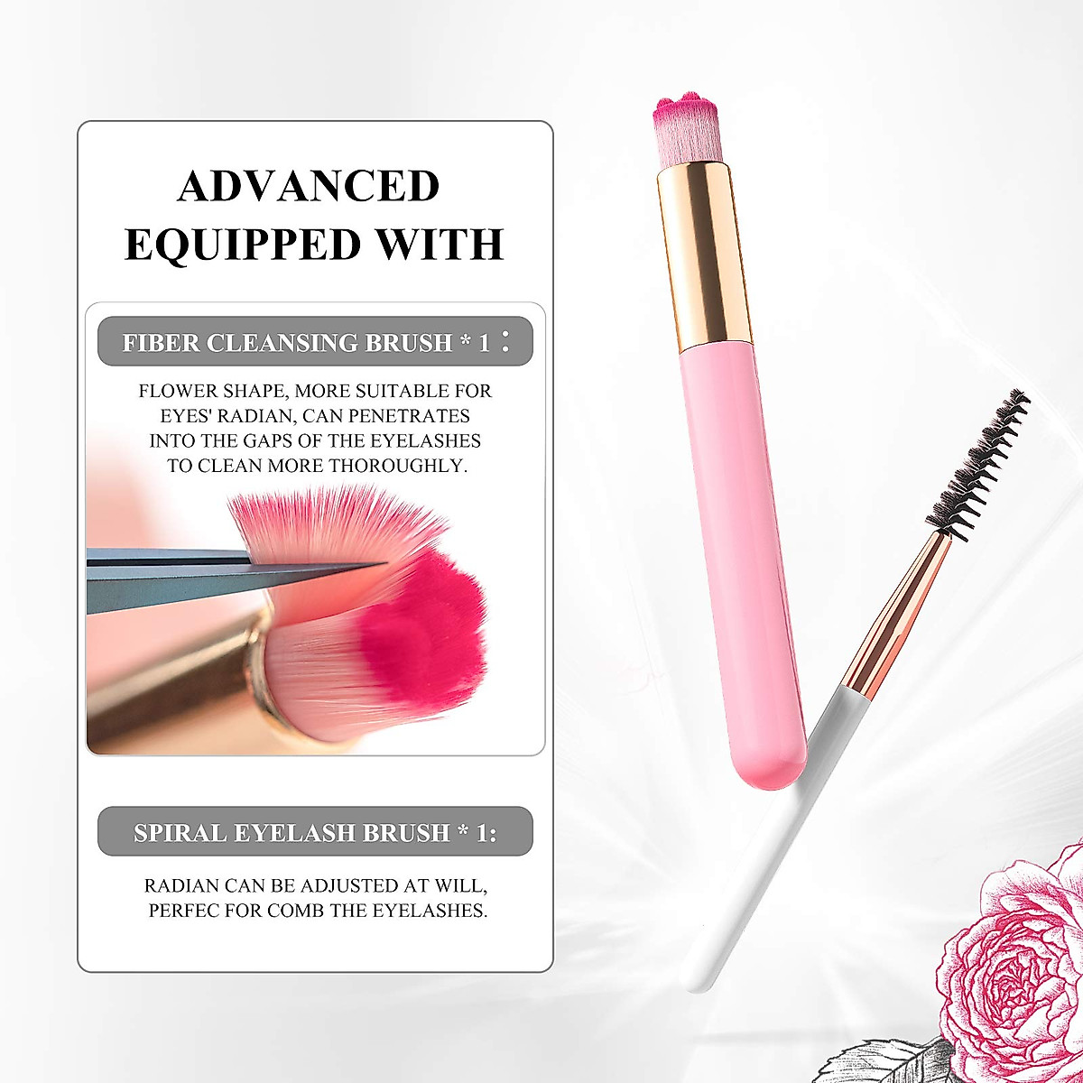 BREYLEE Eyelash Extension Cleanser,Eyelash Extension Shampoo, Eyelash Extension Foam & Brushes Eyelid Cleanser for Makeup Remover Paraben & Sulfate Free for Salon and Home Use
