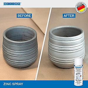 WEICON Zinc 550 |13.5oz / 400ml | Fast drying primer for metal | Corrosion Protection | Heat, UV, Rust and weather resistant | Industrial Grade | Food grade | Matt grey/anthracite