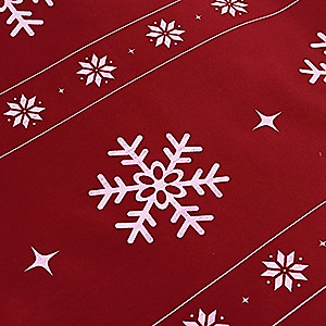Vaulia Lightweight Microfiber Duvet Cover Set, Snowflake Pattern Design for Christmas New Year Holidays, Red Color - Queen Size