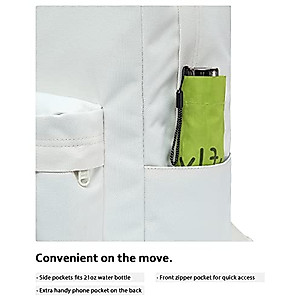 HotStyle 599s Simple Backpack, Classic Bookbag with Multi Pockets, Durable for School & Travel, Beige