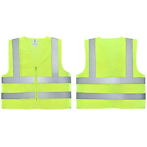 Neiko 53956A High-Visibility Safety Vest with Reflective Strips for Emergency, Construction, and Safety Use, Neon Yellow, Medium