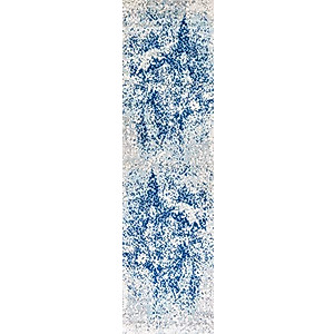 JONATHAN Y CTP109B-28 Dune Modern Abstract Indoor Area-Rug Bohemian Easy-Cleaning High Traffic Bedroom Kitchen Living Room Non Shedding, 2 X 8, Blue