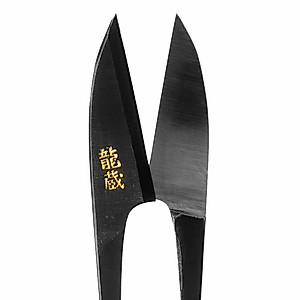 KAKURI Thread Snips Japanese Nigiri Thread Scissors for Sewing, Spring Action Self Opening Thread Cutting Tool, Sharp Japanese Carbon Steel 105mm Black, Made in JAPAN