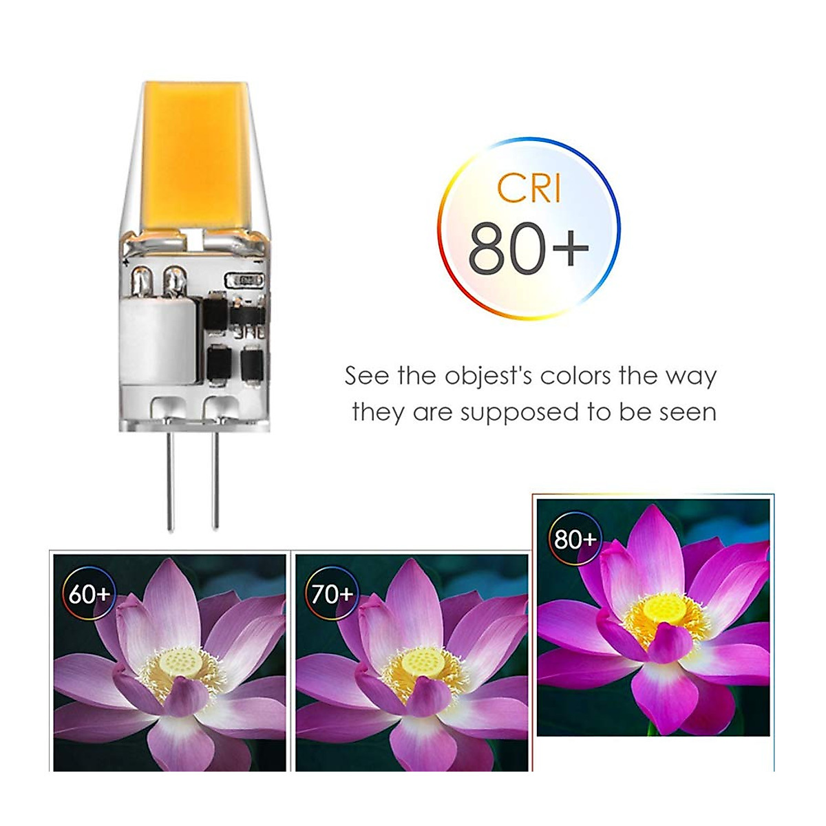 G4 LED Light Bulbs G4 Bi-Pin Base 3W (Equivalent to 20W Halogen Bulb) AC/DC 12V Warm White 3000K LED Bulbs for Landscape Ceiling Under Counter Puck Lighting,1 LED 1508 COB Chip,10 Pack