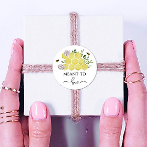 Bee Meant to Bee Stickers, 1 Inch Mint to Be Wedding Party Favor Sticker Labels, 120-Pack