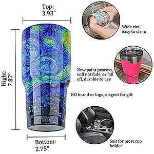 30 oz Tumbler with Lids and Straws,18/8 Stainless Steel Vacuum Insulated Coffee Tumbler,Insulated Travel Mug Water Cup with Leak-Proof Straw Lid & Flip Lid,3 Metal Straws,1 Cleaning Brush & Gift Box