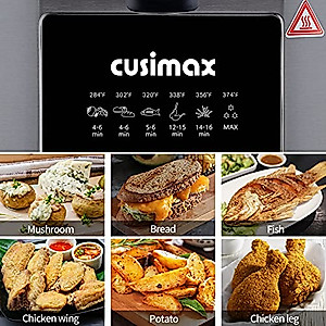 Deep Fryer CUSIMAX Electric Deep Fryer with Basket and Drip Hook, 2.6Qt Oil Capacity Fish Fryer, Removable Lid with View Window and Filter, Stainless Steel fryers, 1200W