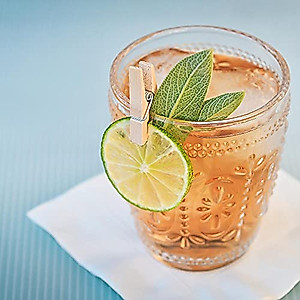 All-Natural, Wooden 1.5-Inch Mini Cocktail Garnish Clothespins, Package of 100 Count