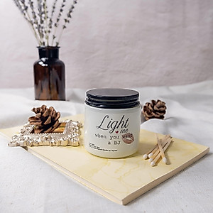 Light Me When You Want a BJ, Funny Anniversary Birthday Gifts for Boyfriend Husband, Christmas Valentines Gag Joke Soy Candle Gift for Men Women, Candles for Him (Lavender)