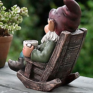 Tirifer Drinking Coffee Garden Gnome Statue, Garden Gnome Statue Sculpture Outdoor Figurine Ornament Garden Decoration for Home Garden Patio Yard Lawn