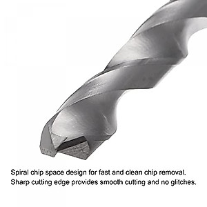 uxcell Solid Carbide Drill Bits, 7mm C2/K20 Tungsten Carbide Jobber Drill Bits Straight Shank Drilling Tool for Stainless Steel Aluminum Iron Metal Plastic