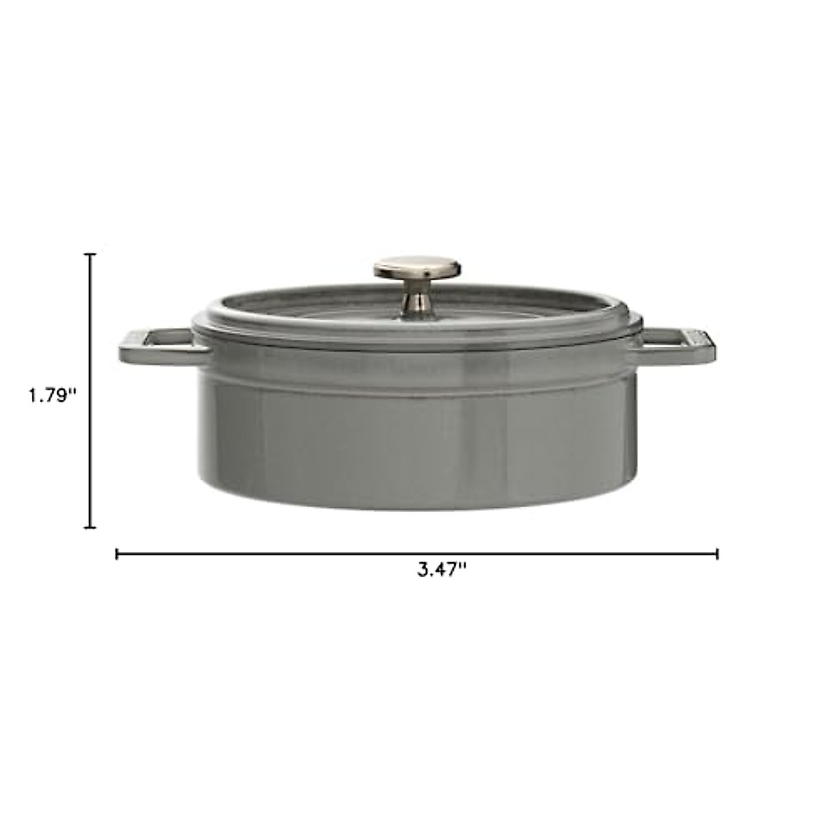 STAUB Cast Iron Roaster/Cocotte, Oval 17 cm, 1 L, Graphite Grey