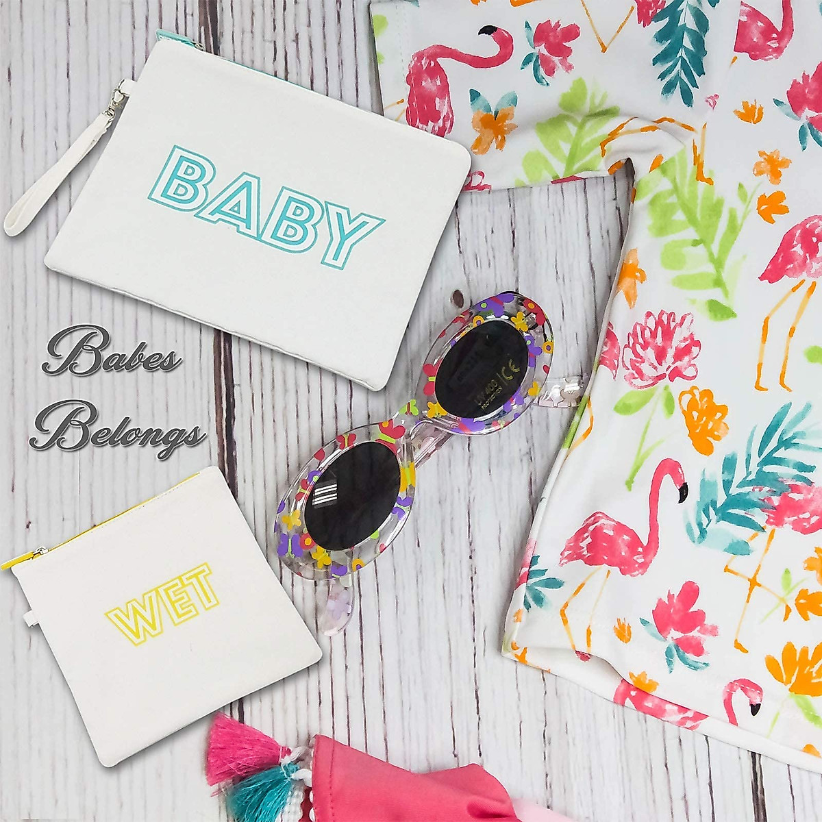 KLKOKVKE Diaper Bag Organizing Pouches Set, 5 Pieces Wet Dry Bags for Baby Essentials, Diaper Accessories, Toiletries, Travel, Pool, Beach, Swimsuits, Yoga Clothing, Gym Clothes