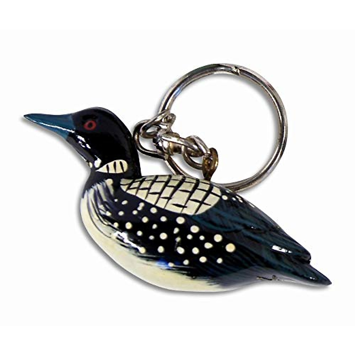 Star Int'l Hand Painted Loon Bird Key Chain Keyring